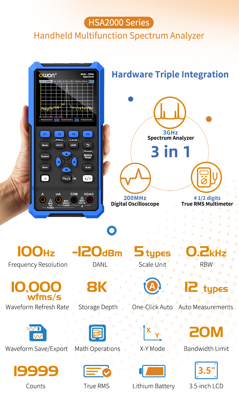 HSA2000 Series Multifunction Handheld Spectrum Analyzer